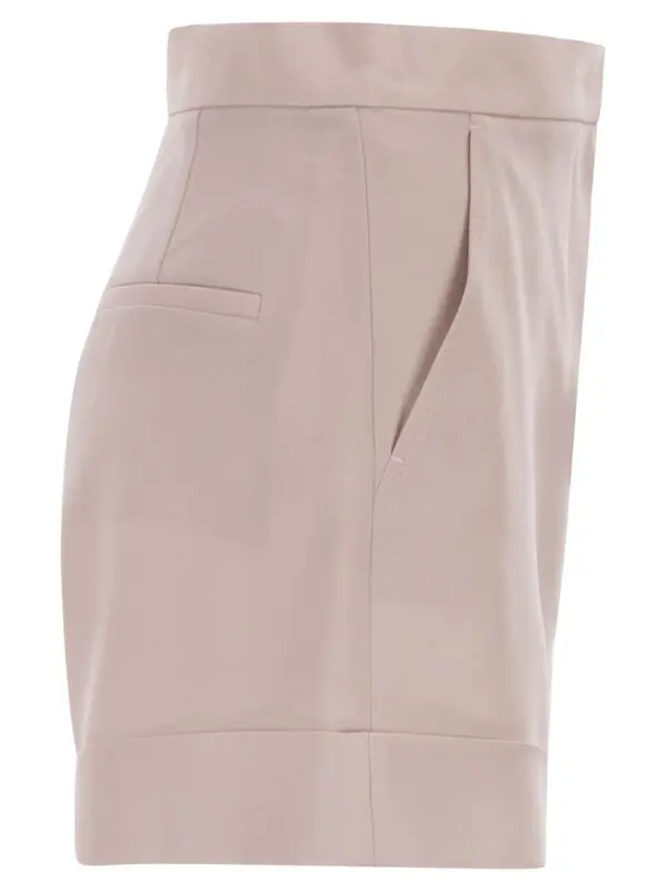 Max Mara Wool, Mohair, And Silk Blend Shorts - Pink