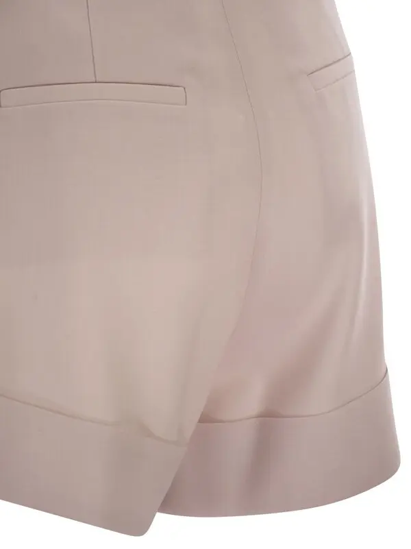 Max Mara Wool, Mohair, And Silk Blend Shorts - Pink