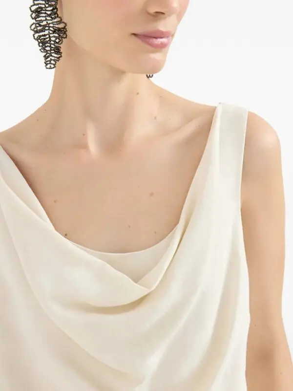 Brunello Cucinelli Cowl Neck Viscose Top - Multicolor