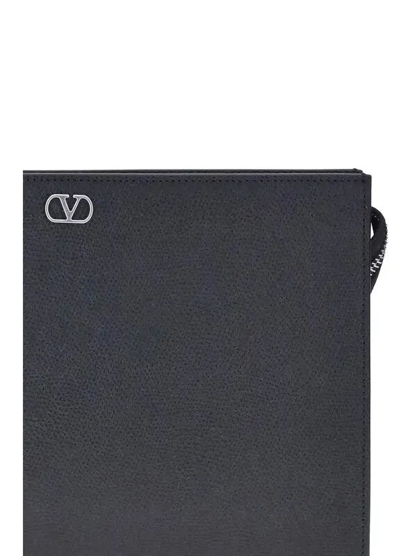 Valentino Garavani Vlogo Signature Grained Calfskin Pouch