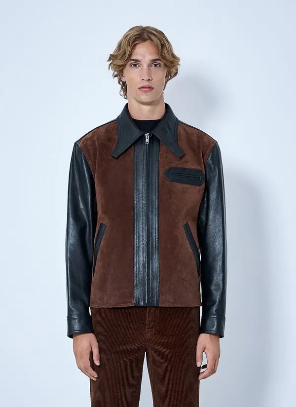 Marni Leather And Suede Panel Jacket