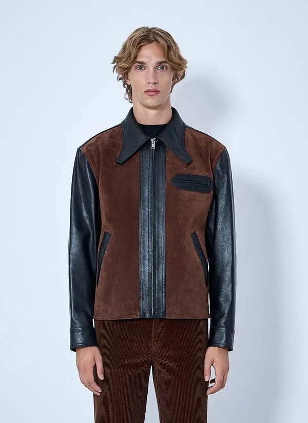 Marni Leather And Suede Panel Jacket