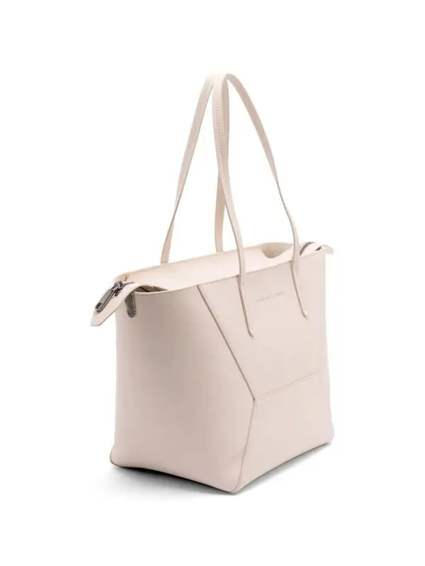 Brunello Cucinelli Calf Leather Tote Bag With Pouch - Multicolor