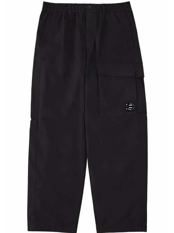 C.P. COMPANY Pantalone Cargo Con Patch Logo - Black