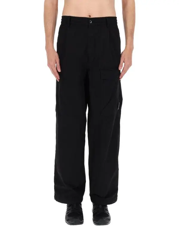 C.P. COMPANY Logo Patch Cargo Trousers - Black