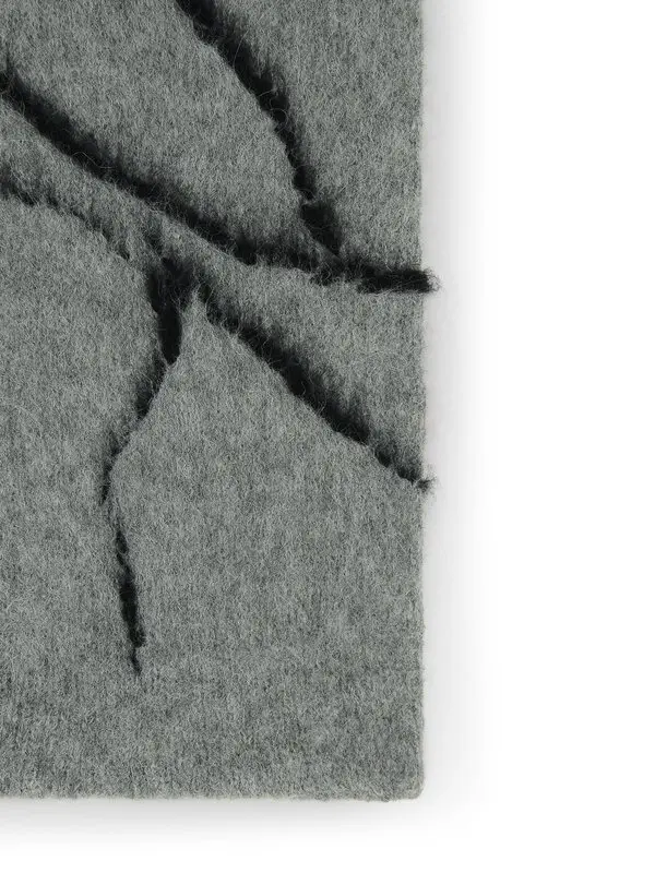 Dries Van Noten Mouton' Grey Alpaca Blend Scarf