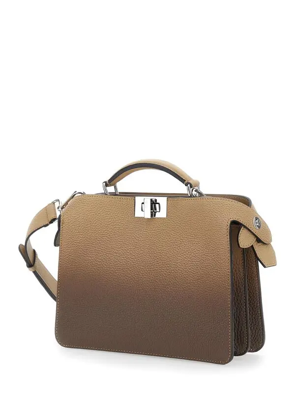 Fendi Iseeu Small' Beige Handbag With Removable Internal Pocket And Faded Effect In Leather - Cream