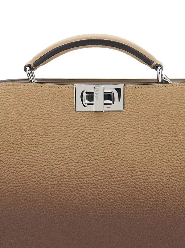 Fendi Iseeu Small' Beige Handbag With Removable Internal Pocket And Faded Effect In Leather - Cream