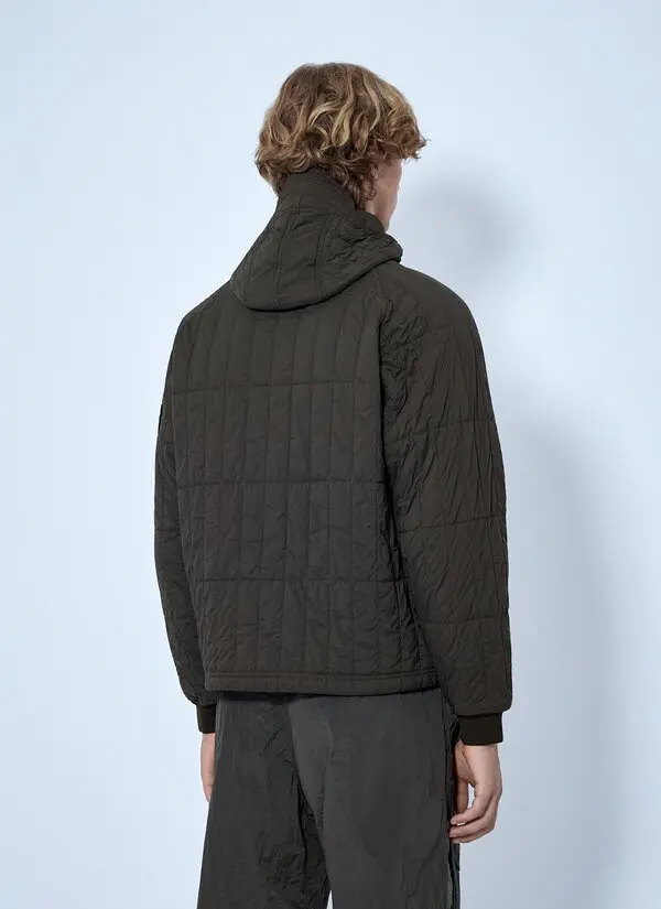 Stone Island Quilted Hooded Jacket - Brown
