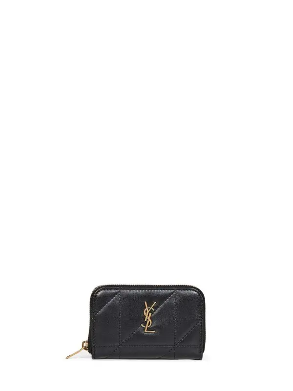Saint Laurent Black Nappa Leather Jamie Coin Purse - Multicolor