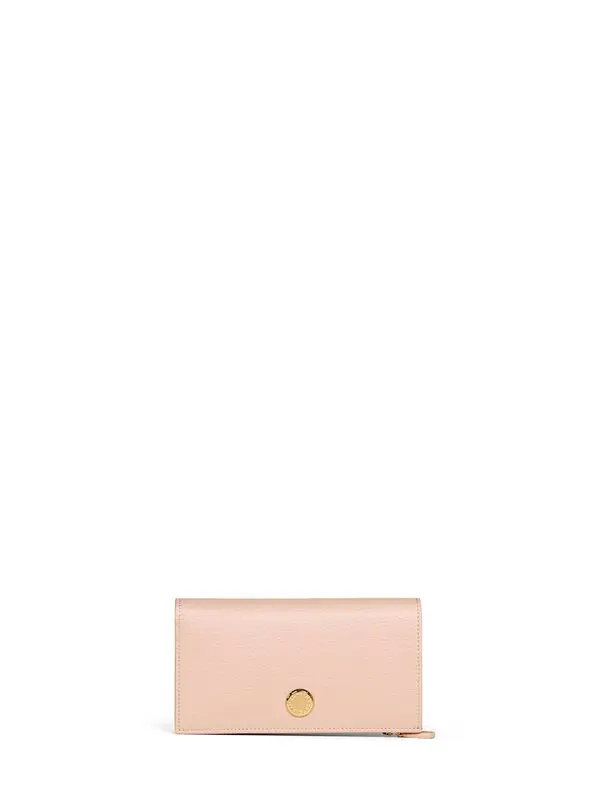 Stella McCartney Blush Pink Logo Vertical Tri-fold Wallet - Multicolor
