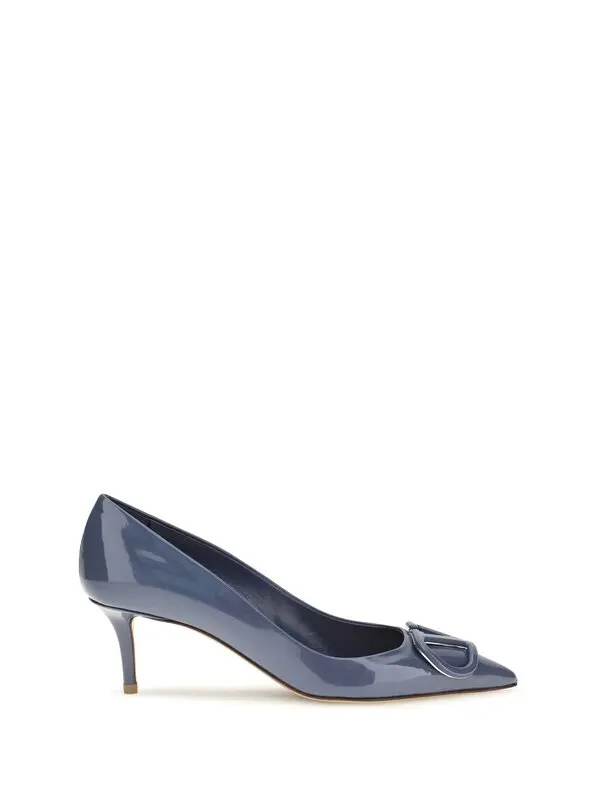 Valentino Garavani Vlogo Signature Patent Leather Pumps - Blue