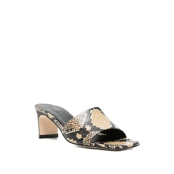 AeydĒ Snakeskin Effect Slip-on Mules - Cream