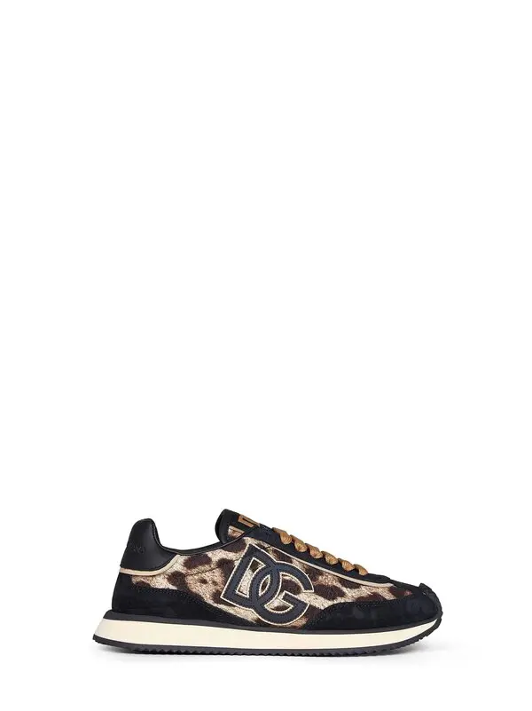 Dolce & Gabbana Leo-print Fabric Dg Cushion Sneakers - Multicolor