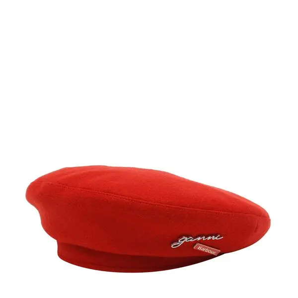 BARBOUR X GANNI Wool Logo Basque - Red