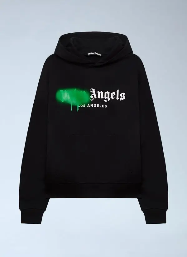 Palm Angels Spray La Hooded Sweatshirt - Black
