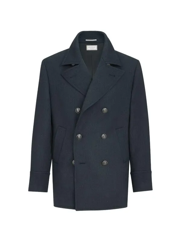 Brunello Cucinelli Wool Caban Coat - Multicolor