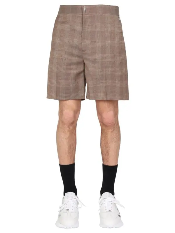 Givenchy Prince Of Wales Pattern Bermuda - Cream