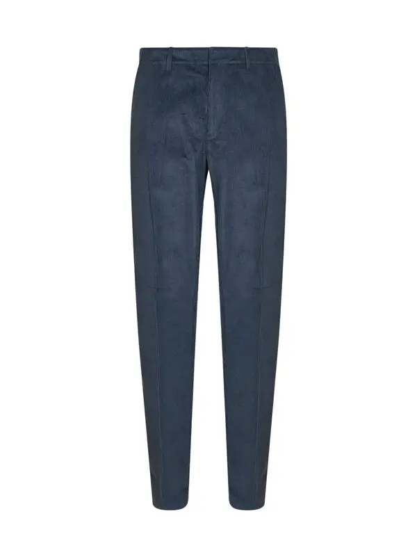 Etro Blue Stretch Cotton Corduroy Trousers - Multicolor