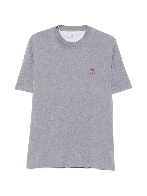 Brunello Cucinelli Logo Cotton T-shirt - Multicolor