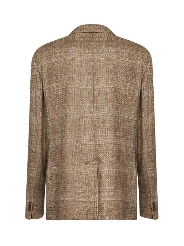 Etro Beige Prince Of Wales Wool Single-breasted Blazer - Multicolor