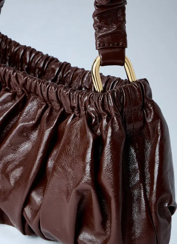 Marni Ruched Leather Shoulder Bag