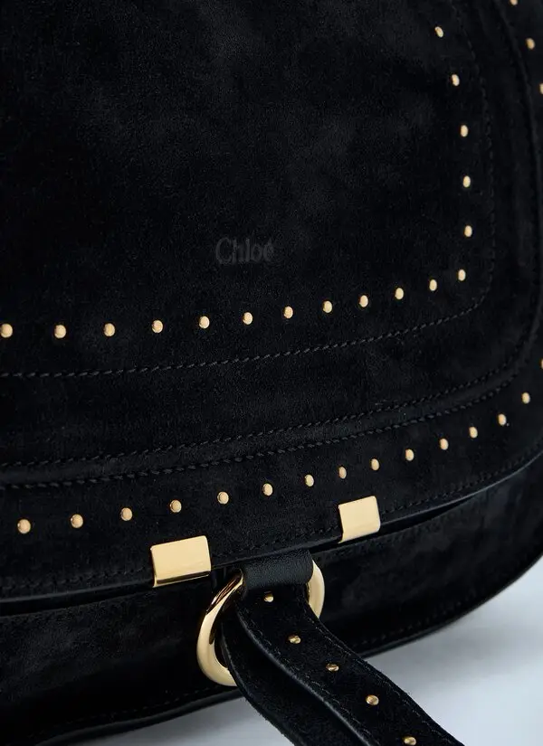 Chloé Marcie Medium Studded Suede Shoulder Bag