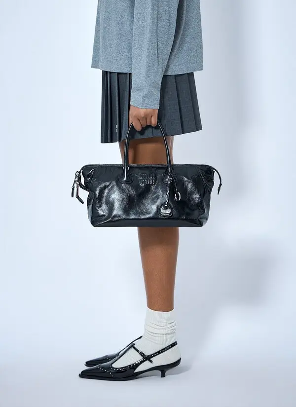 Miu Miu Leather Top Handle Bag - Black