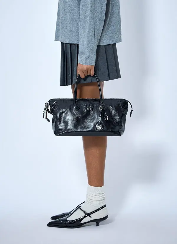 Miu Miu Leather Top Handle Bag - Black