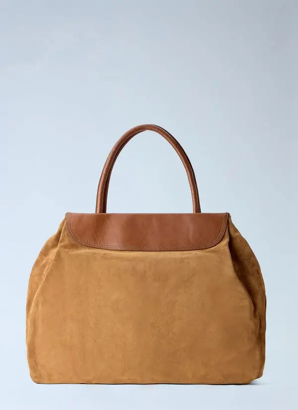 Dries Van Noten Blossom Suede Top Handle Bag