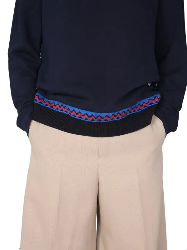 Missoni Crew Neck Sweatshirt With Embroidered Logo