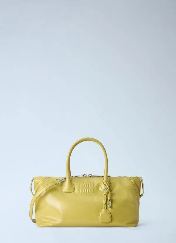 Miu Miu Leather Top Handle Bag - Yellow