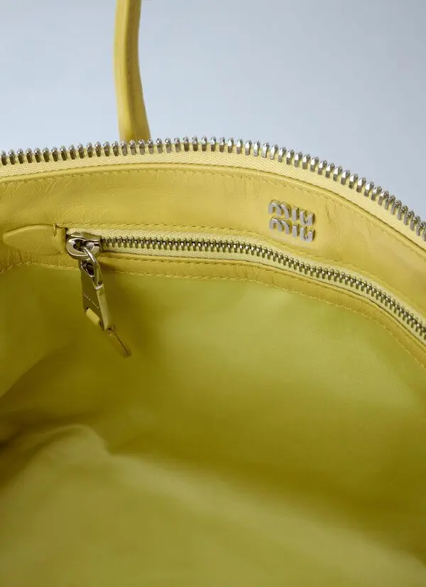 Miu Miu Leather Top Handle Bag - Yellow