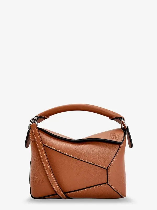 Loewe Puzzle Edge Leather Crossbody Bag - Tan