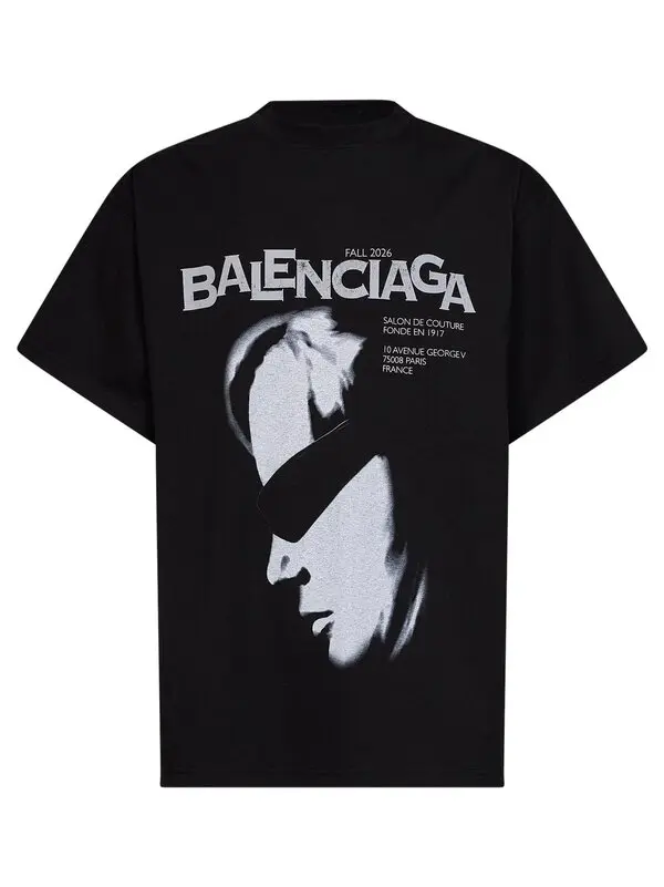Balenciaga Black Lady In Shades Oversize T-shirt - Multicolor