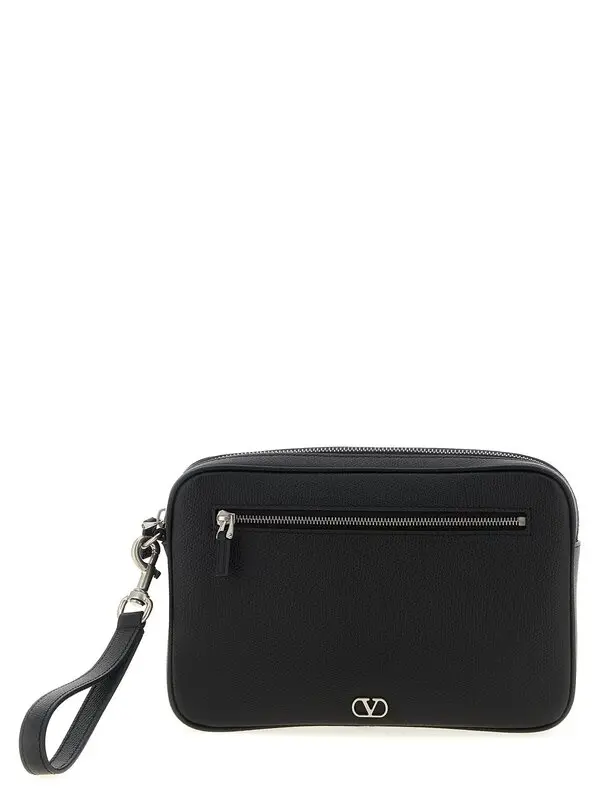 Valentino Garavani Vlogo Signature Clutch Bag - Black