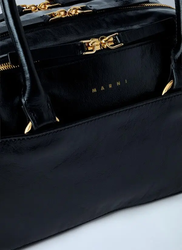 Marni Small Leather Bauletto Handbag - Black