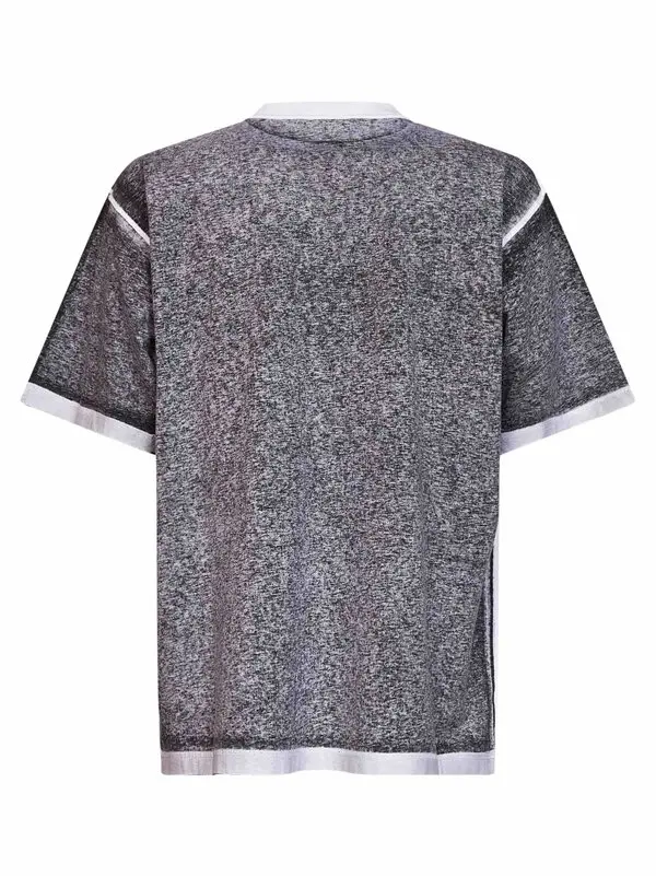Balenciaga Black Heathered-effect Jersey Regular Fit T-shirt - Multicolor