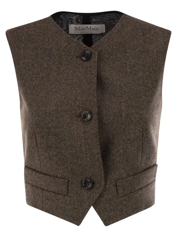 Max Mara Wool Felt Waistcoat - Brown