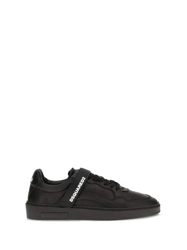 Dsquared2 Leather Strap Sneakers - Black