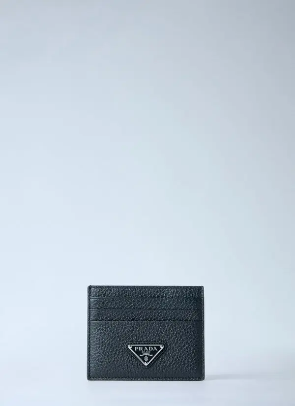 Prada Pebbled Leather Bi-fold Wallet - Black