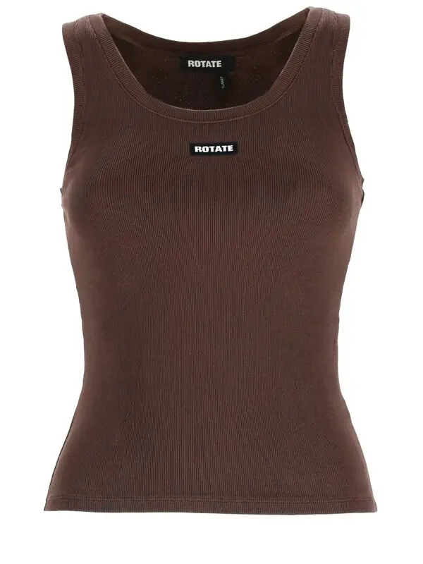 ROTATE BY BIRGER CHRISTENSEN Tank Top With Logo - Brown
