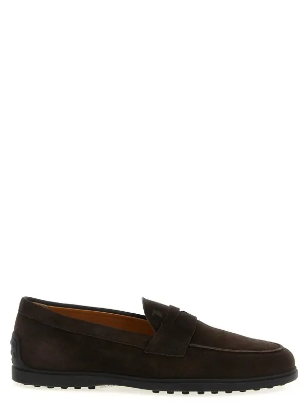 TOD'S Gomma Suede Loafers - Brown