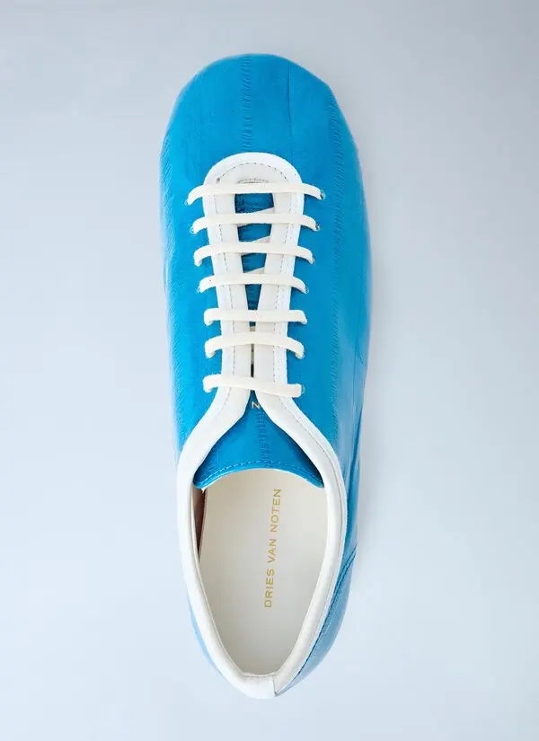 Dries Van Noten Lace-up Leather Sneakers - Blue