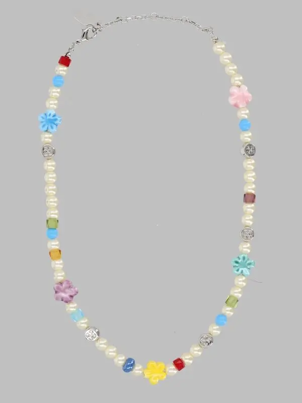 Off-White Beaded Collar Necklace