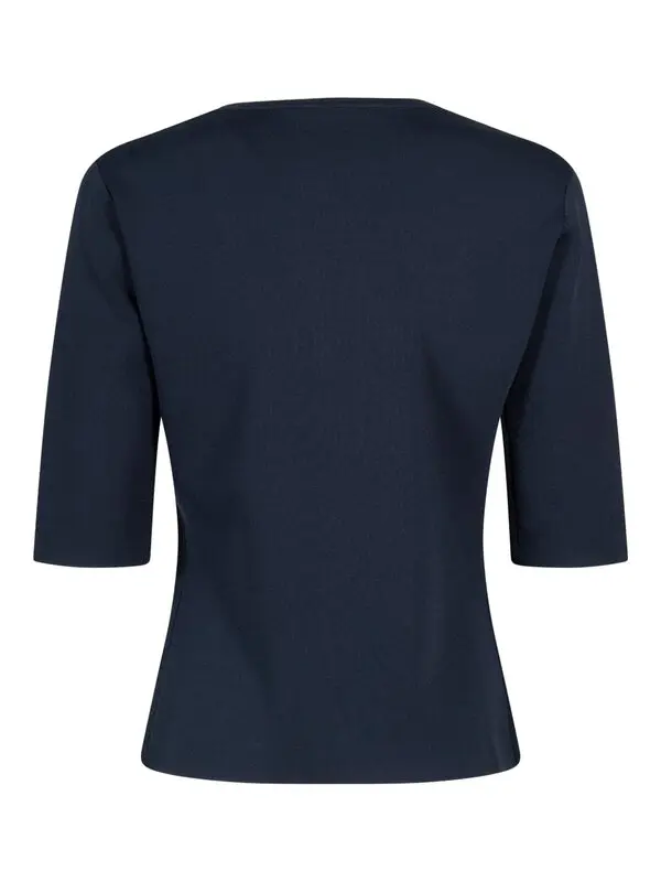 Max Mara Knitted Jersey Short-sleeved Top - Blue