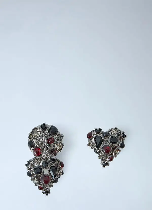 Saint Laurent Mini Favorite Heart Earrings - Silver