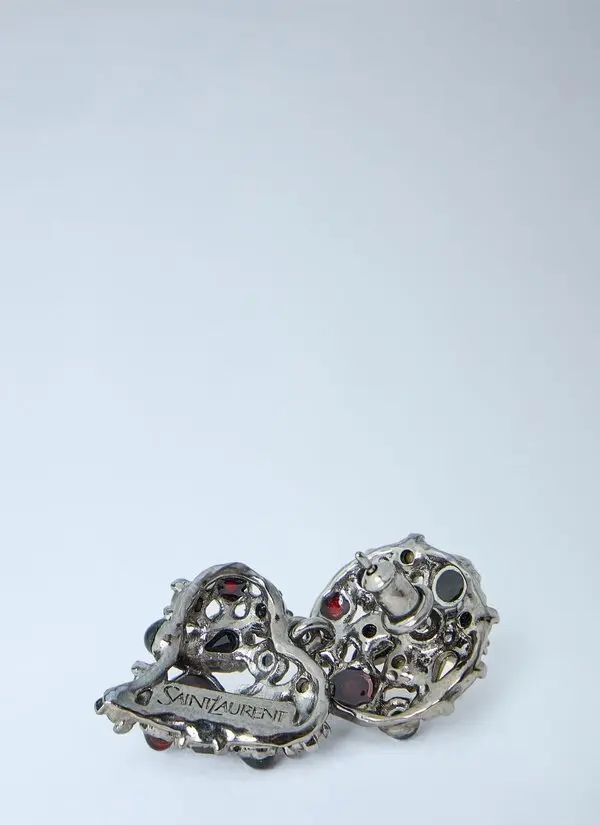 Saint Laurent Mini Favorite Heart Earrings