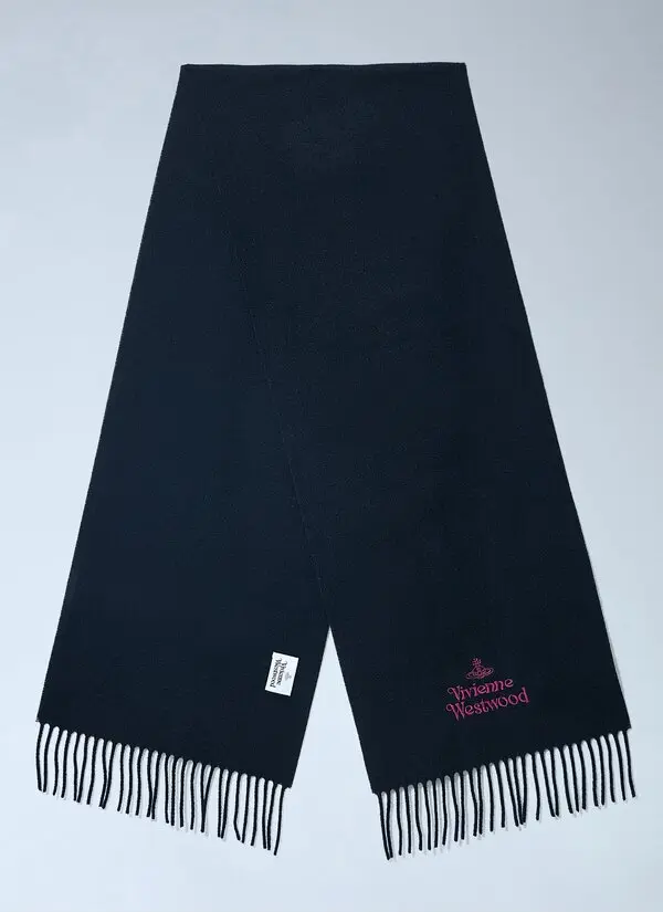 VIVIENNE WESTWOOD Embroidered Fringe Scarf