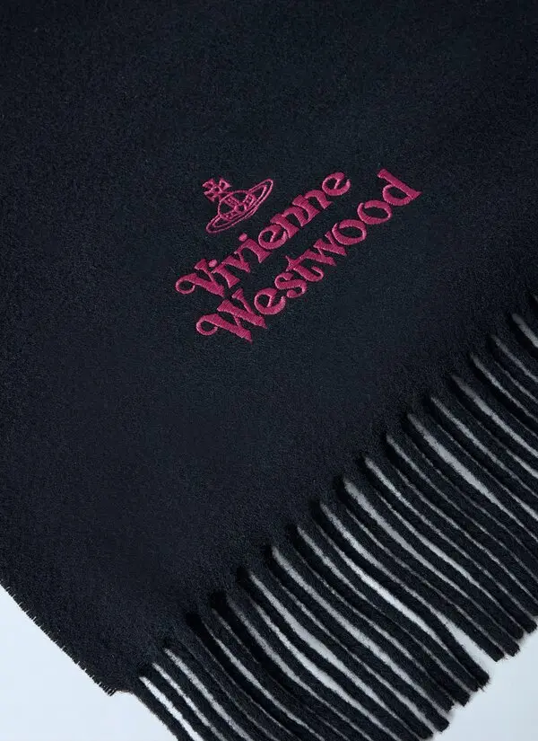 VIVIENNE WESTWOOD Embroidered Fringe Scarf